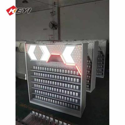 China Custom Smoke Shop Illuminating Cigarette Display Cabinet With Pusher Shelf for sale
