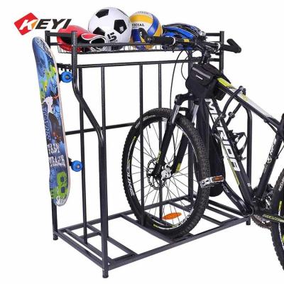 China floor standing Black Metal Bicycle Stand Garage 3 Bike Storage Rack for sale