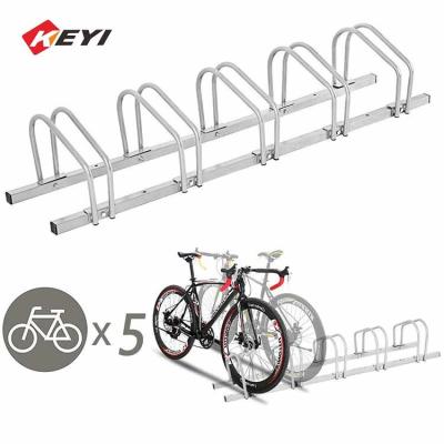 China Park Road Easy To Assemble Chrome Finish Bike Parking Rack For 5 Bicycle for sale