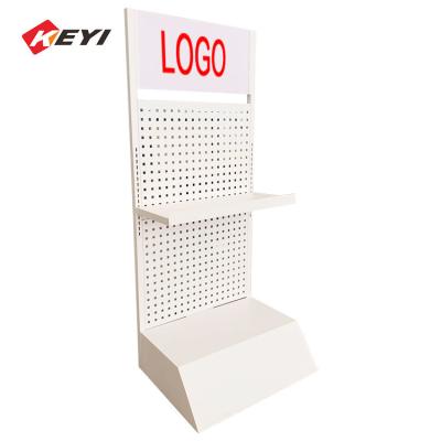 China Removable White Metal Floor Energy Storage Stand Motor Oil Display Rack for sale