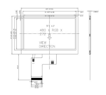 Quality 4.3 Inch TFT LCD Display Module 480x272 RGB 6 O'clock View for sale
