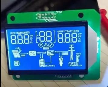 China 12 O'Clock Viewing 7 Segment LCD Display HTN Blue Negative White Characters 3.3V for sale