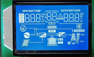 China LCD 7 Segment Display HTN White On Blue Chip On Board AIP31621 Driver for sale