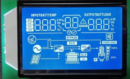 Quality LCD 7 Segment Display HTN White On Blue Chip On Board AIP31621 Driver for sale