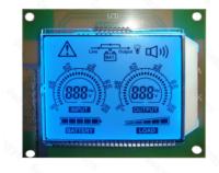 China COB Module 7 Segment LCD Display 66×56×10.2mm with HT1621 Driver IC and 3.3V Blue Backlight for sale