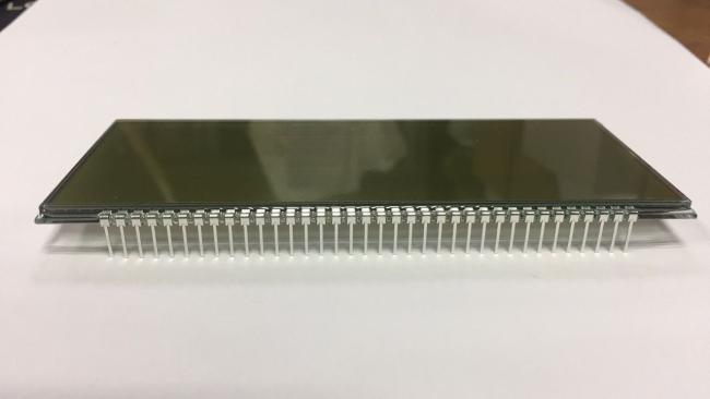 Close-up view of LCD display pins