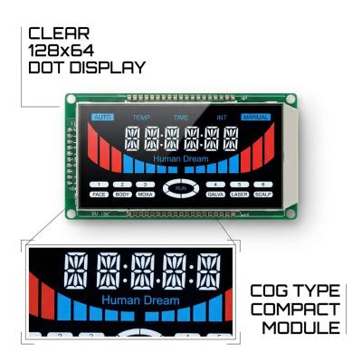 China 250cd/M2 Monochrome LCD Screen , Mono LCD Display 128x64 Dot Matrix COG Type for sale