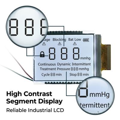 China Monochrome White Custom Segment LCD Display HTN Positive 3.3V 27PIN for sale