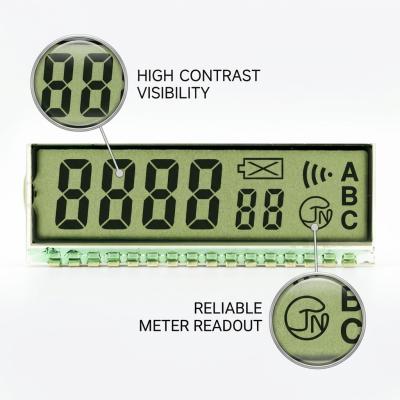 China Transmissive Custom Segment LCD Display Module HTN Characters For Electronic Meter for sale