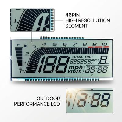 China Custom Made LCD Display HTN Segment Screen 46PIN Transflective Sunlight Readable for sale
