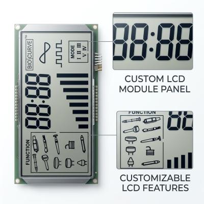 China High Contrast Transparent Positve LCD Module Custom 7 Segment LCD Display Panel for sale