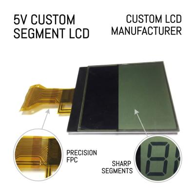 China 5.0V Custom Segment LCD Display 1/6 Duty 1/3 Bias Custom LCD Screen Manufacturer for sale