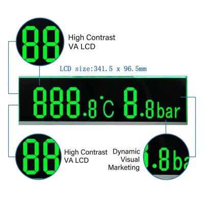 China Bar Type VA LCD Display with High Contrast Black Segment Screen / RGB Color for sale