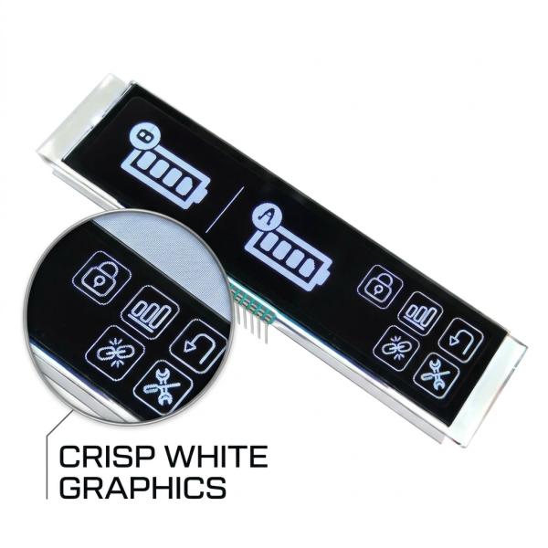 Quality 6 O'clock Viewing Angle VA LCD Display 4.5V 9PIN for White Graphics on Black Panel Long Strip for sale
