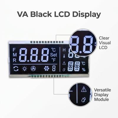 China VA Black LCD Display Screen 5V LCD Display PIN Connect With White Backlight for sale