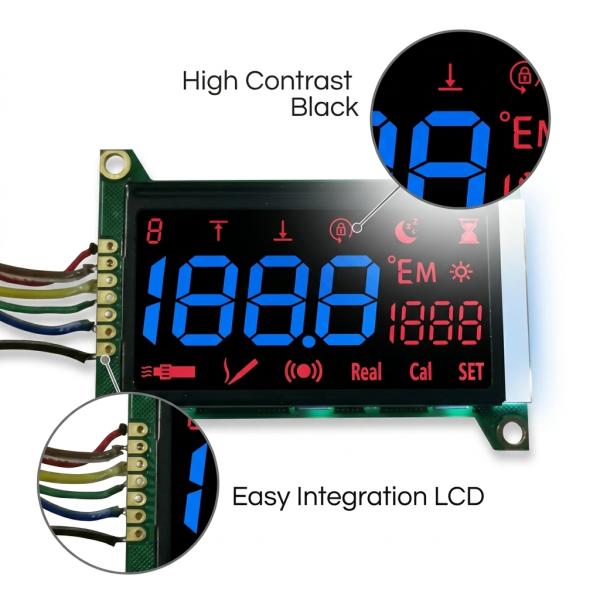 Quality HT1621 Driver IC VA LCD Display Module Black 5V With 12 O'Clock Viewing for sale