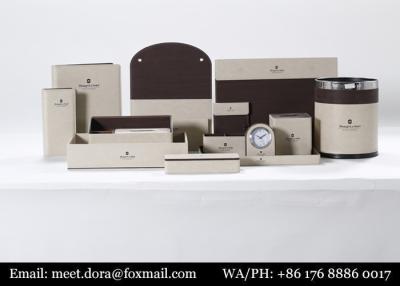 China 5 Star Hotel Guestroom Luxury Leather Hotel Amenity Serving Tray for sale
