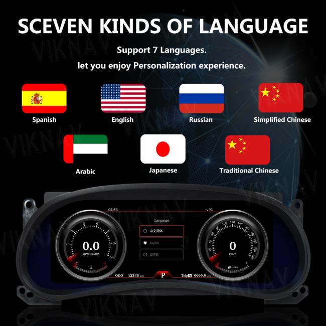 Digital Dash Instrument Cluster for 2011-2017 Jeep Wrangler JK Digital Gauge Instrument Speedometer Replacement