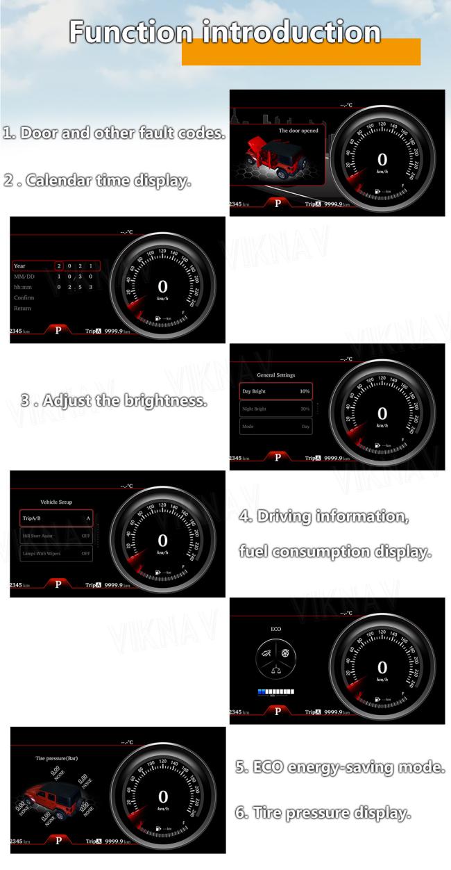 Digital Dash Instrument Cluster for 2011-2017 Jeep Wrangler JK Digital Gauge Instrument Speedometer Replacement
