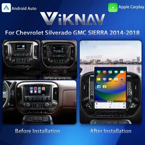 Quality VIKNAV 15.6'' Car Radio For Chevrolet Silverado / GMC SIERRA 2014-2018 （Black） for sale