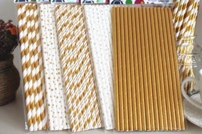China gold paper straws for sale