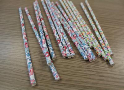 China Flower design paper straws Christmas party supplies paper drinking straws for sale