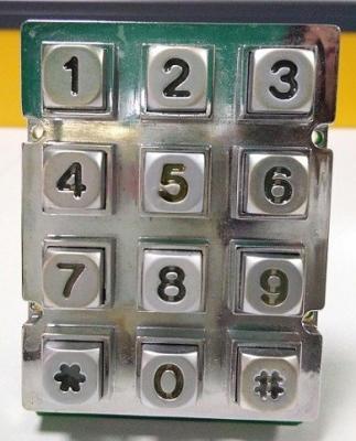 China Zinc Alloy Rugged Blue Backlight  12 keys Keypad with 9 Pin for sale