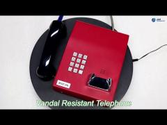 vandal resistant hospital telephone with rugged handset and metal keypad
