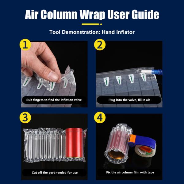 Quality Air Filling PE Column Bubble Wrap Bottle Sleeves Protective Packaging for sale