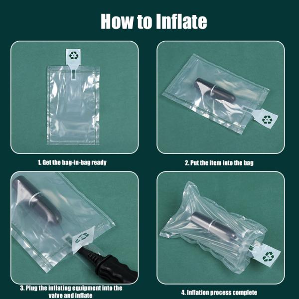 Quality Shockproof Inflatable LDPE Air Cushion Bags For Packing Inner Pillow for sale