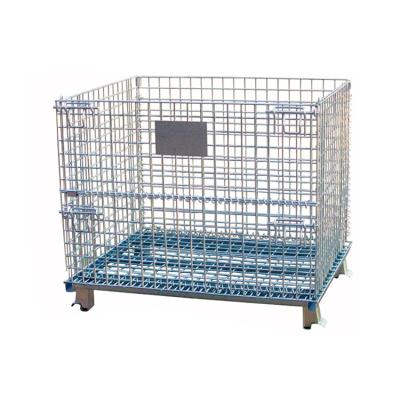 China Stackable wire mesh storage containers cages used for warehouse for sale
