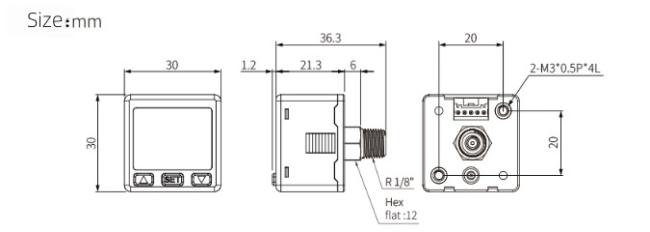 Ottonius PSK1 Pressure Sensor dimensions diagram
