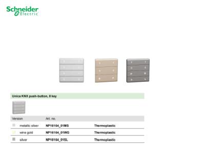 China Schneider Unica KNX Push Button 8 Key NP16164_01 for sale