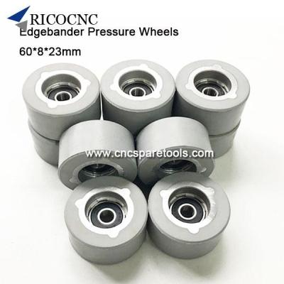 China 60x8x23mm Edgebander Rubber Pressure Roller Wheels for woodworking Edge Banding Machine for sale
