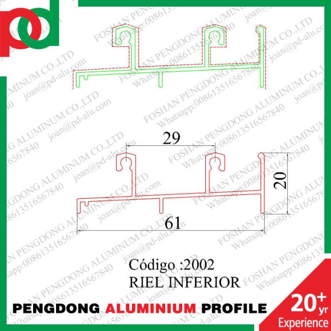 Perfiles DE Aluminio Linea 20 Inferieur Riel van Paragraaf Ventana Y Puerta