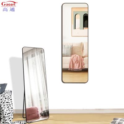 Cina Living Room Popular Design Large Black Stand Mirror with Unbreakable Sheet in vendita