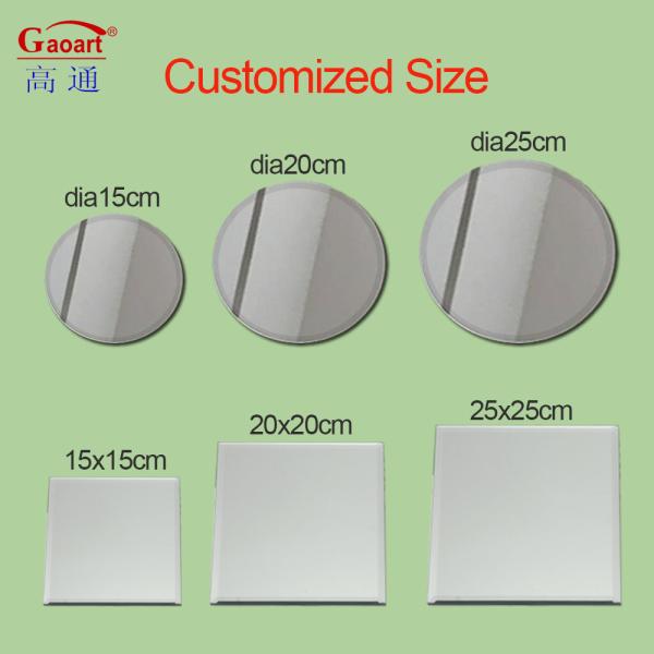Quality Frameless Adhesive Wavy Full Length Large Round 80Cm Decor Mirror Bath for for sale