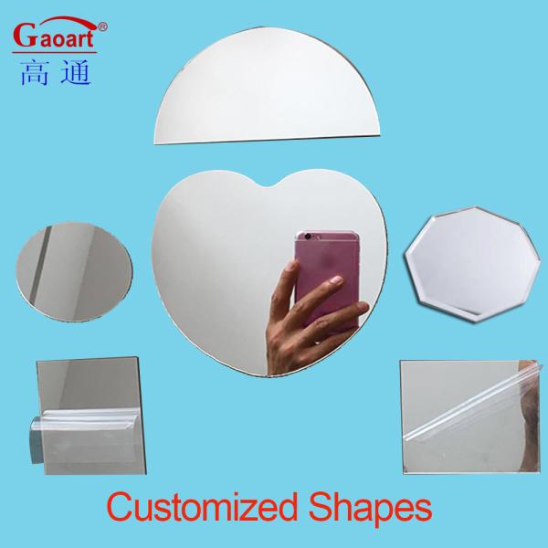 Quality Frameless Adhesive Wavy Full Length Large Round 80Cm Decor Mirror Bath for for sale