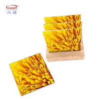 China Customized Size Kitchen Tempered Cutting Board with Handle and Glass Coaster Function for sale