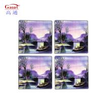 China Square Tempered Glass Bread Float Cutting Board with Smooth Surface and Wine Glass Coaster for sale