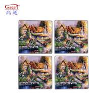 China Square Tempered Glass Bread Float Cutting Board with Smooth Surface and Wine Glass Coaster for sale
