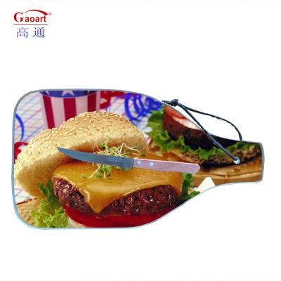 Cina Square Tempered Glass Bread Float Cutting Board with Smooth Surface and Wine Glass Coaster in vendita