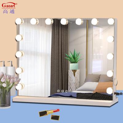 China Custom Large Led Makeup Vanity Mirror with Light Bulb in and Fashionable Design Style for sale