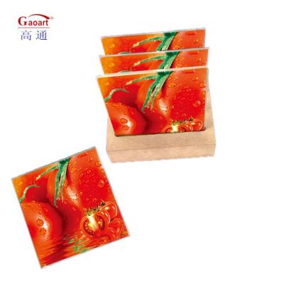 Cina ALL-Season Square Tempered Cutting Board Kitchen Serving Tray With Handle and Coaster in vendita