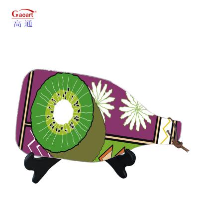 Cina Sustainable White Chopping Block Kitchen Round Tempered Glass Cutting Board With Handle in vendita