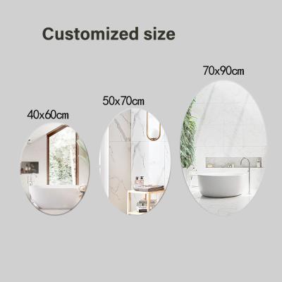 China Moderne design Volle lengte wandsticker spiegel voor maat badkamer decoratie Te koop