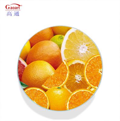 Cina White Vegetable Kitchen Round Square Serving Tray Tempered Glass Cutting Board with Handle in vendita