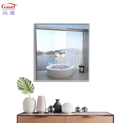 Cina Specchio da parete grande pavimento in piedi alluminio oro metallo nero decorazione bagno con telaio in vendita