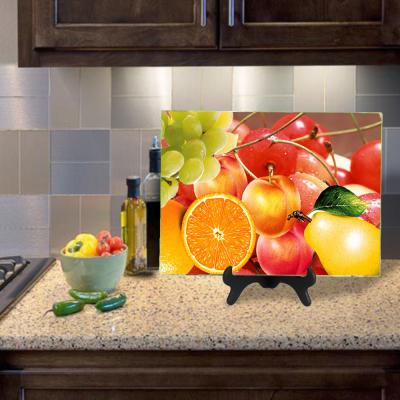 Cina Cut Blank Bread Clear Smooth Surface Custom Glass Chopping Blocks for Kitchen White in vendita