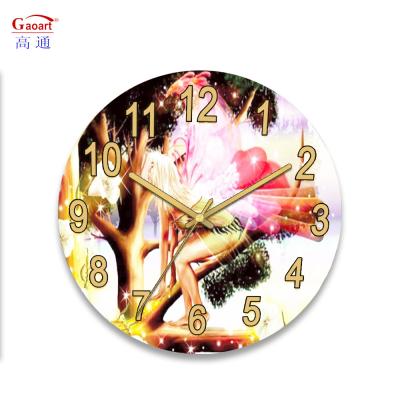 Cina 12inch Customized Size Glass Time Sublimation Hanging Wall Clock for Living Room in vendita